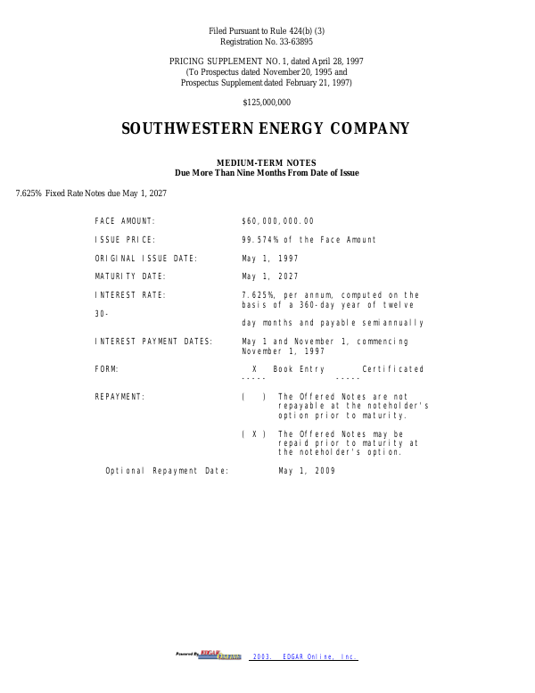 SOUTHWESTERN ENERGY COMPANY - EveryCRSReport.com