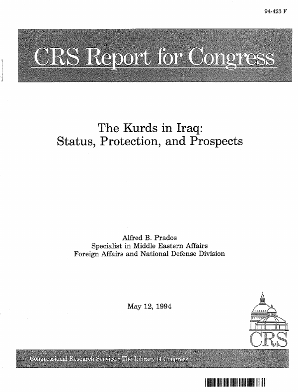 The Kurds in Iraq : Status, Protection, and Prospects - EveryCRSReport.com