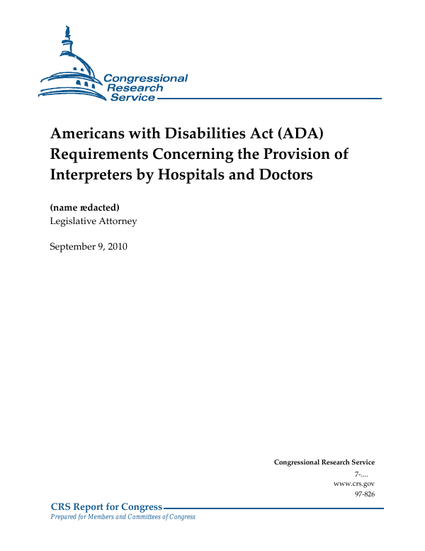 Americans with Disabilities Act (ADA) Requirements Concerning the ...