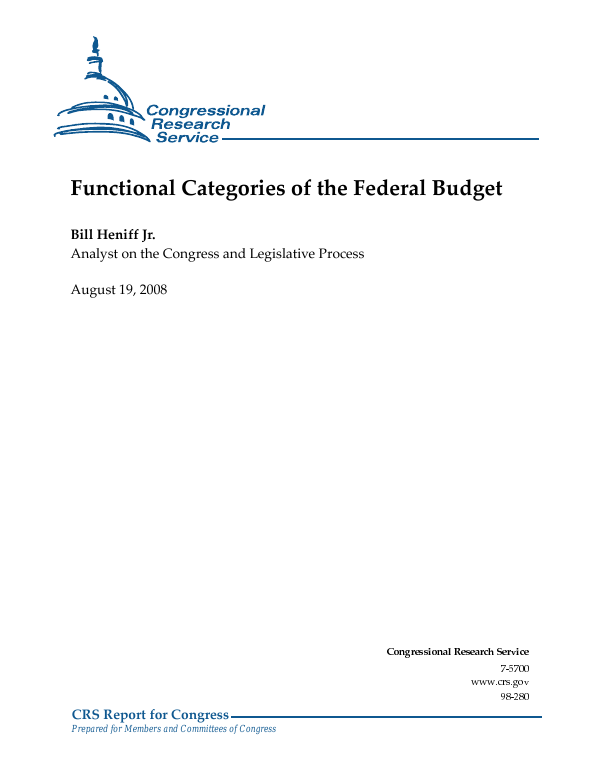 Functional Categories of the Federal Budget - EveryCRSReport.com