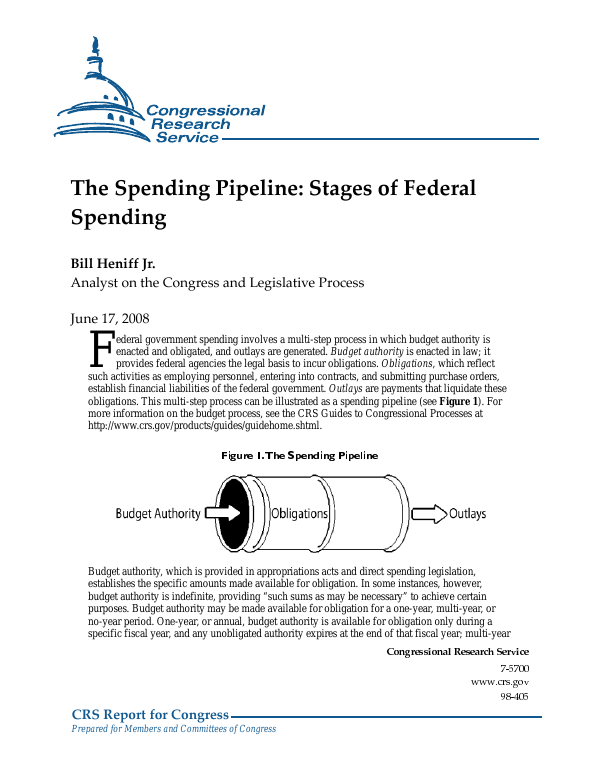 The Spending Pipeline: Stages of Federal Spending - EveryCRSReport.com