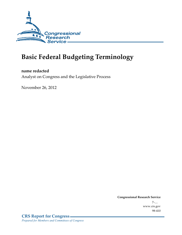 Basic Federal Budgeting Terminology - EveryCRSReport.com