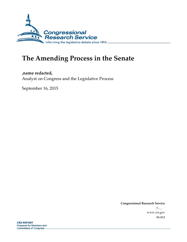 The Amending Process in the Senate - EveryCRSReport.com