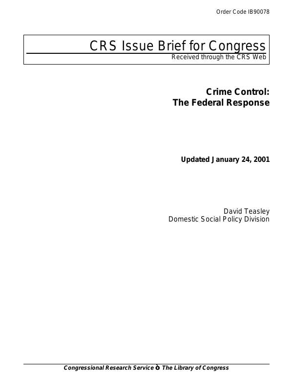 Crime Control: The Federal Response - EveryCRSReport.com
