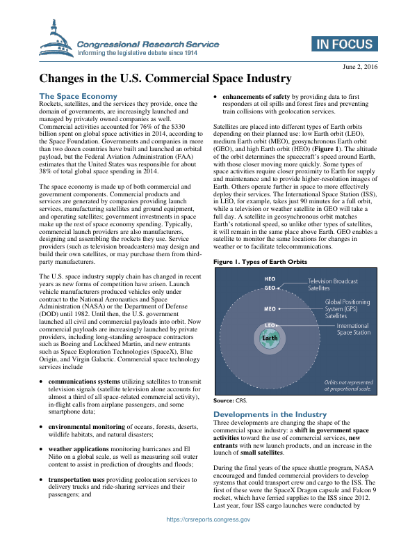 Changes in the U.S. Commercial Space Industry - EveryCRSReport.com