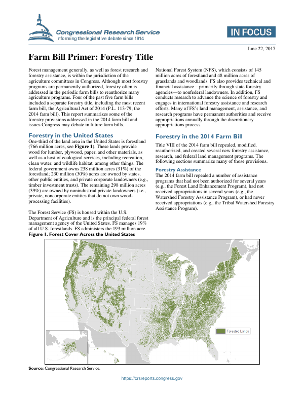 Farm Bill Primer: Forestry Title - EveryCRSReport.com