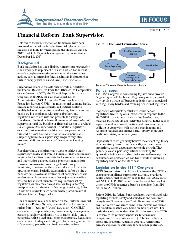Financial Reform: Bank Supervision - EveryCRSReport.com