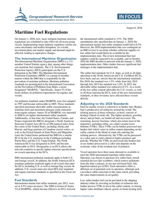 Maritime Fuel Regulations - EveryCRSReport.com