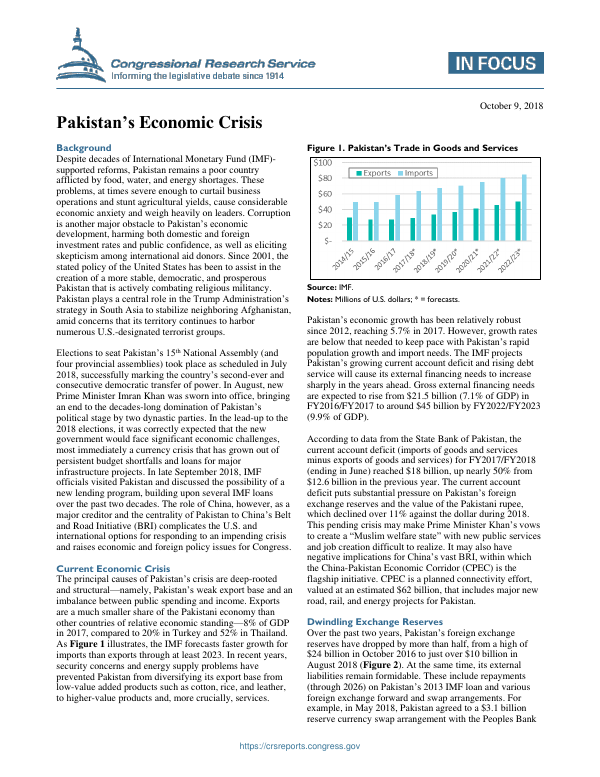 Pakistan’s Economic Crisis - EveryCRSReport.com