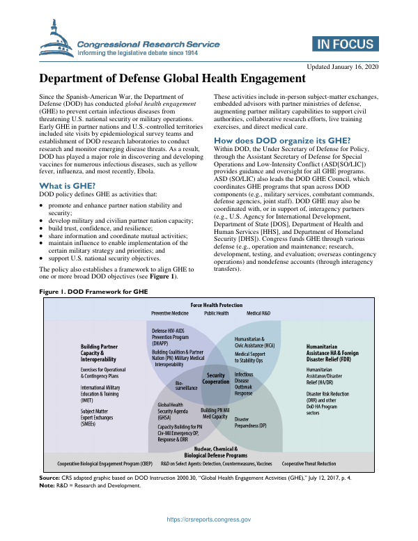 Department of Defense Global Health Engagement - EveryCRSReport.com