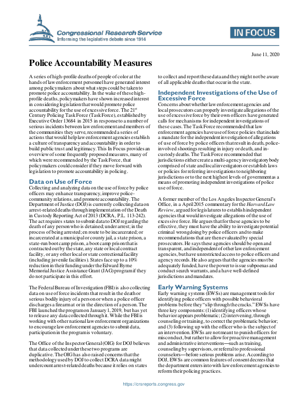 Police Accountability Measures - EveryCRSReport.com