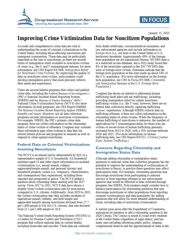 Improving Crime Victimization Data for Noncitizen Populations ...