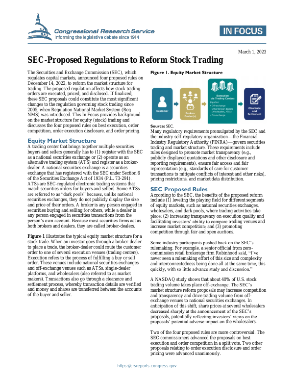 SEC-Proposed Regulations to Reform Stock Trading - EveryCRSReport.com