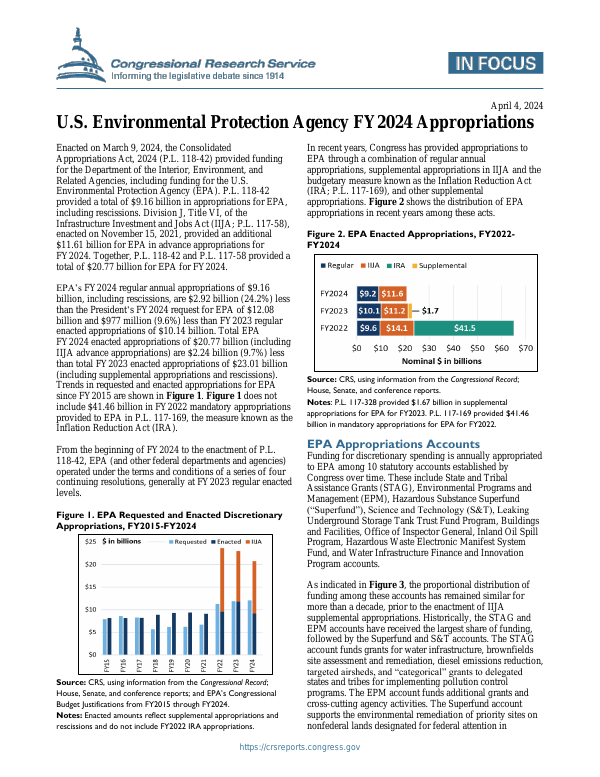 U.S. Environmental Protection Agency FY2024 Appropriations ...