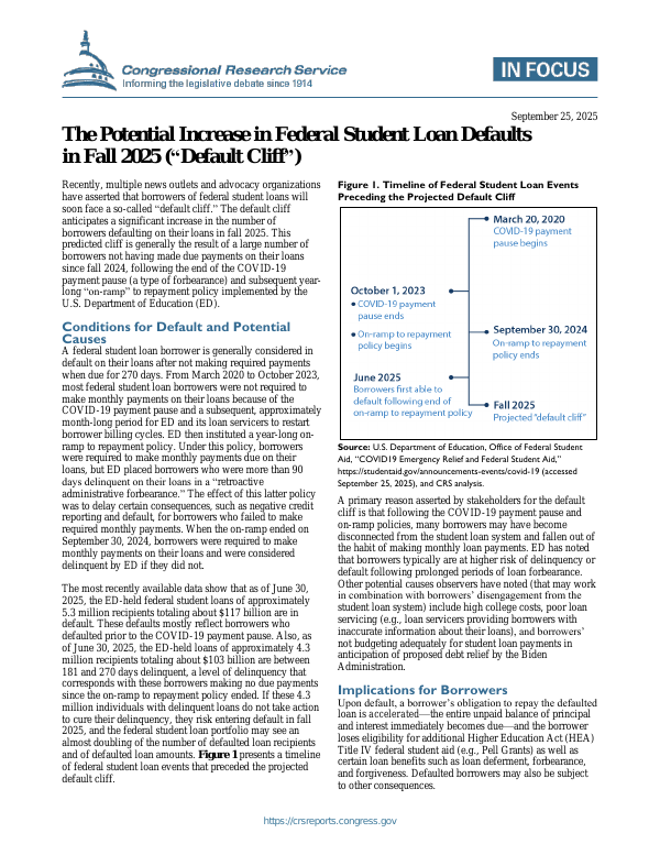 The Potential Increase in Federal Student Loan Defaults in Fall 2025 ...