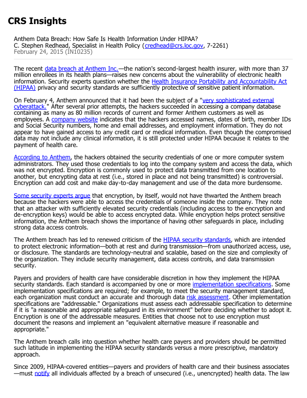 Anthem Data Breach: How Safe Is Health Information Under HIPAA ...