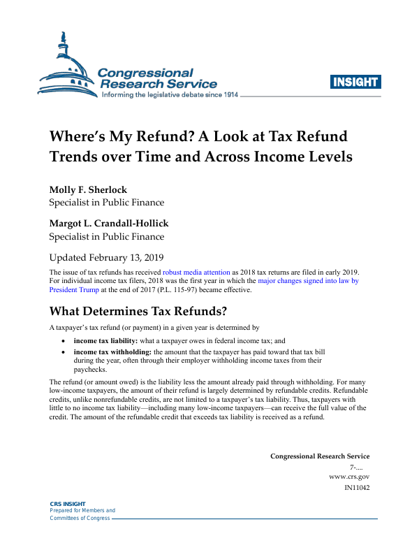 Where’s My Refund? A Look at Tax Refund Trends over Time and Across ...