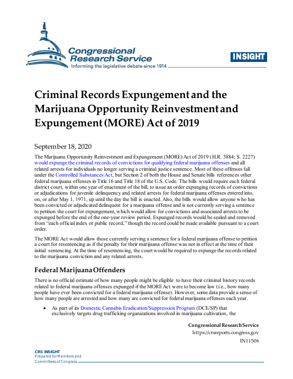Criminal Records Expungement and the Marijuana Opportunity Reinvestment ...