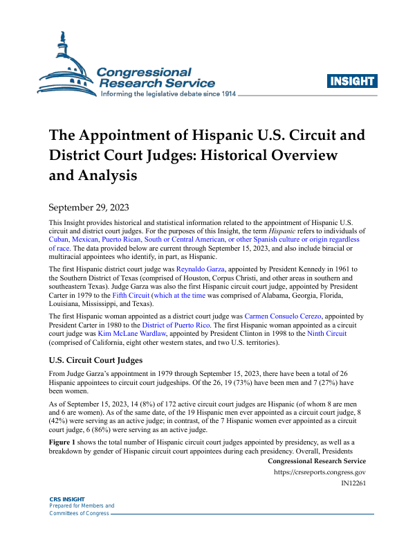 The Appointment of Hispanic U.S. Circuit and District Court Judges ...