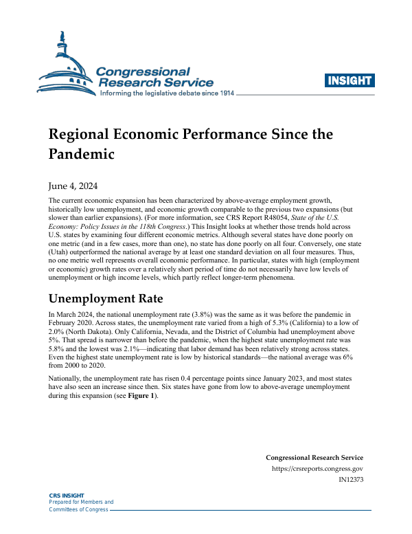 Regional Economic Performance Since the Pandemic - EveryCRSReport.com