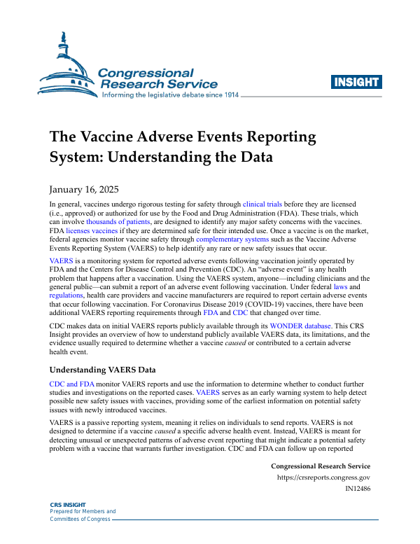 The Vaccine Adverse Events Reporting System: Understanding the Data ...