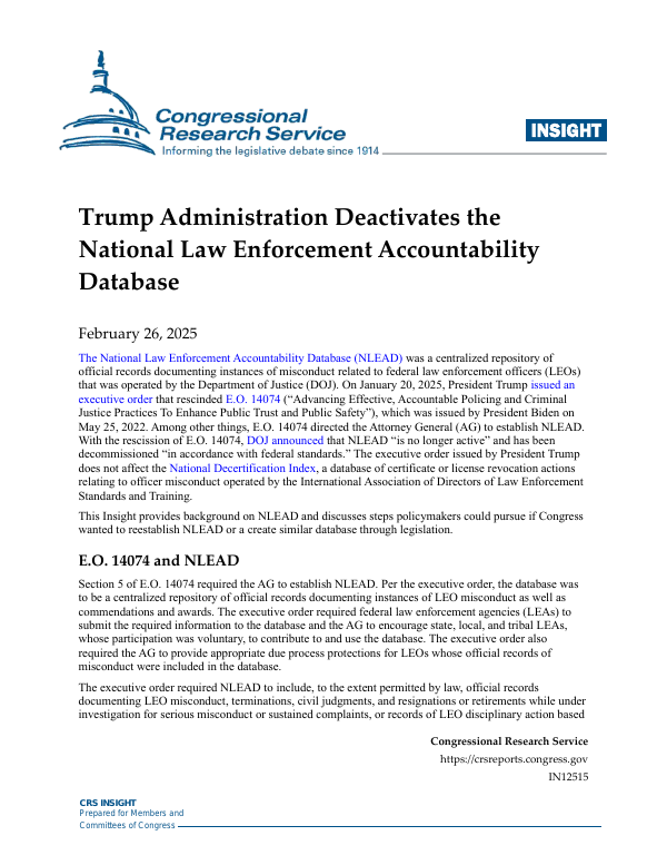 Trump Administration Deactivates the National Law Enforcement ...