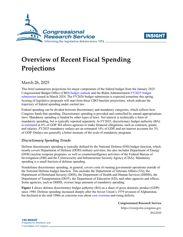 Overview of Recent Fiscal Spending Projections - EveryCRSReport.com