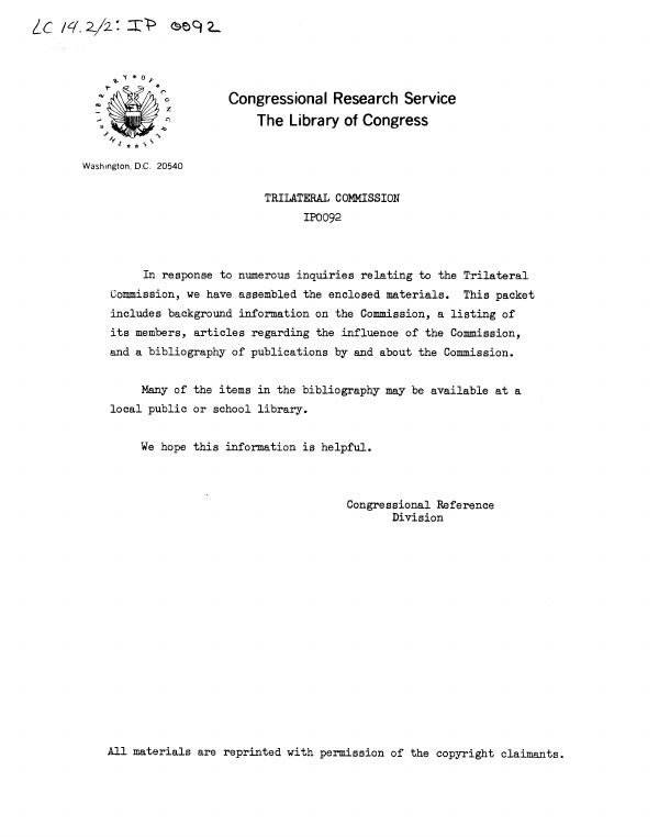 Trilateral Commission - EveryCRSReport.com