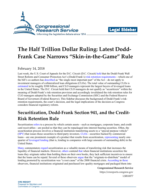 The Half Trillion Dollar Ruling: Latest Dodd-Frank Case Narrows “Skin ...