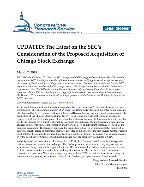 UPDATED: The Latest on the SEC’s Consideration of the Proposed ...