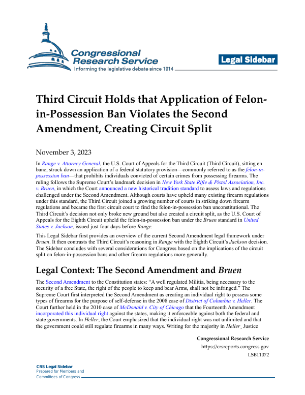Third Circuit Holds that Application of Felon-in-Possession Ban ...