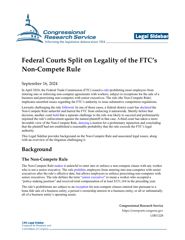 Federal Courts Split on Legality of the FTC’s Non-Compete Rule ...