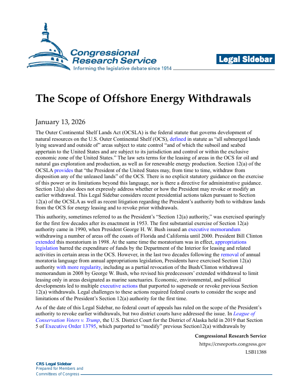 The Scope of Offshore Energy Withdrawals - EveryCRSReport.com