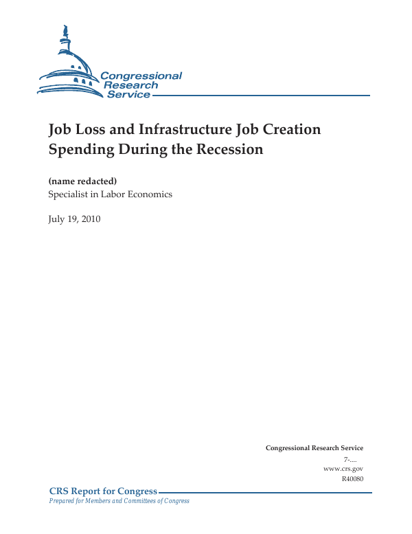 Job Loss and Infrastructure Job Creation Spending During the Recession ...