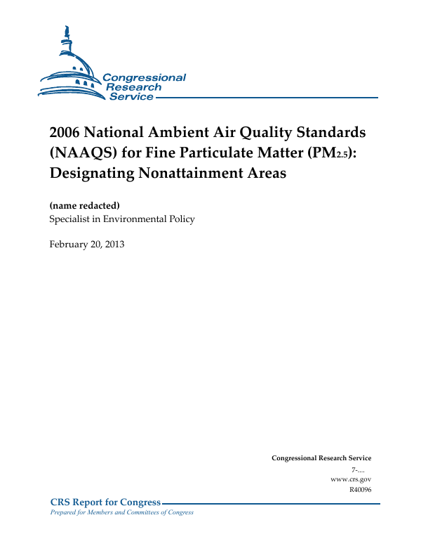 2006 National Ambient Air Quality Standards (NAAQS) for Fine ...