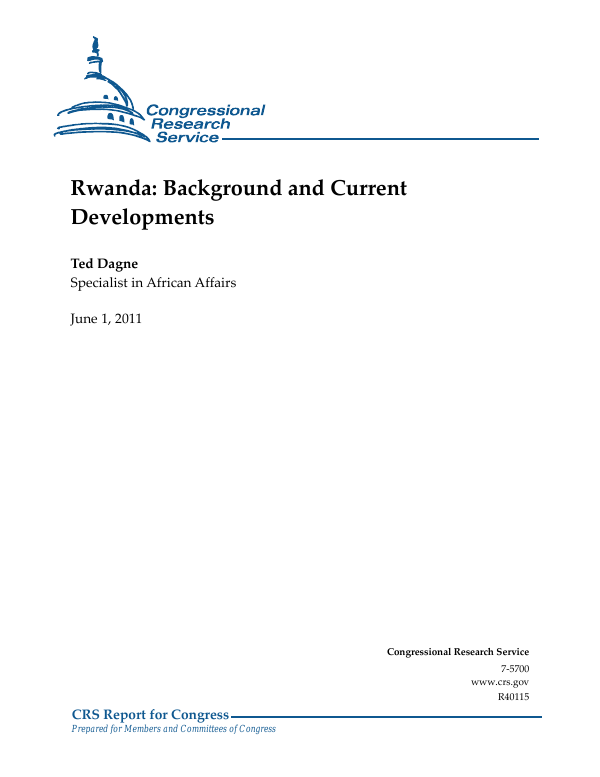 Rwanda: Background and Current Developments - EveryCRSReport.com