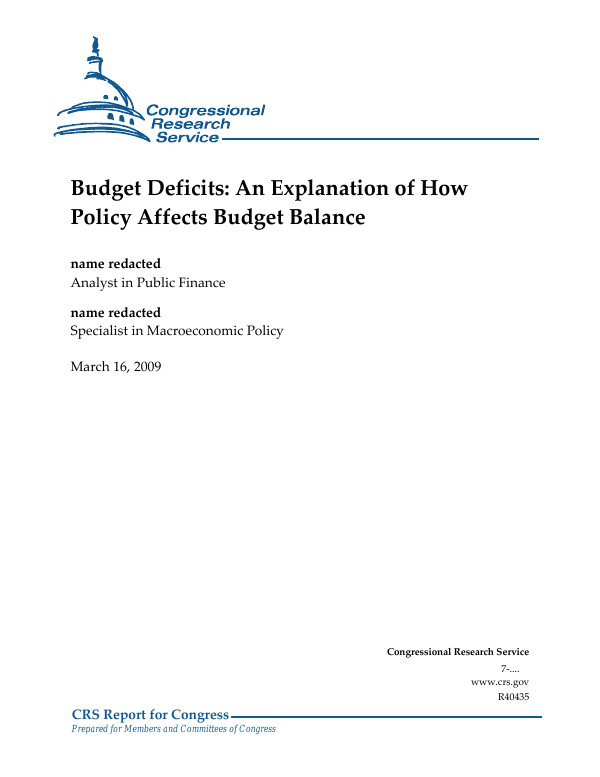 Budget Deficits: An Explanation of How Policy Affects Budget Balance ...