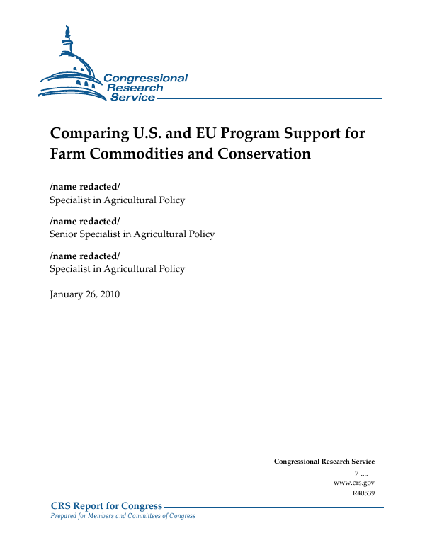 Comparing U.S. and EU Program Support for Farm Commodities and ...