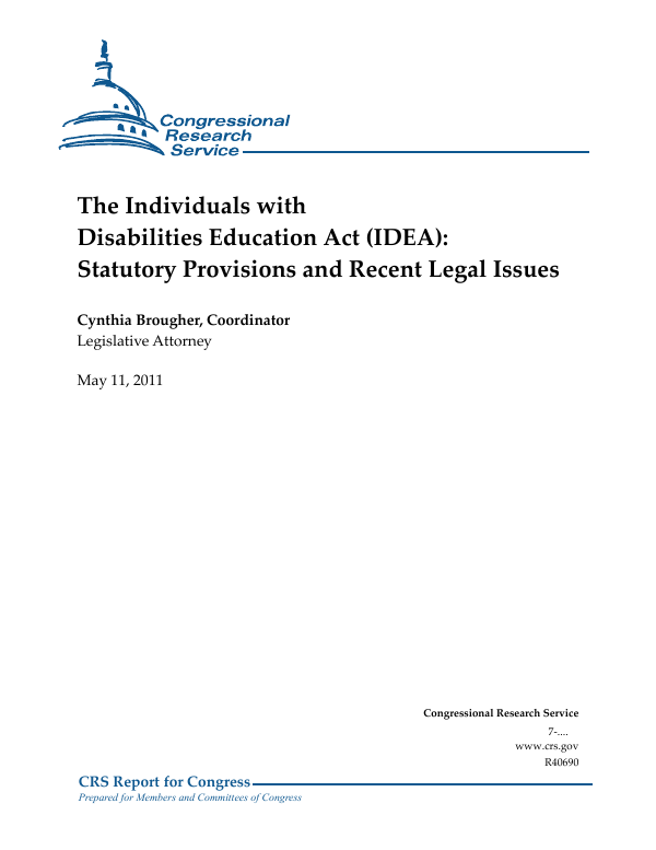 The Individuals with Disabilities Education Act (IDEA): Statutory ...