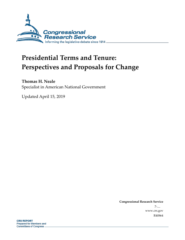 Presidential Terms and Tenure: Perspectives and Proposals for Change ...