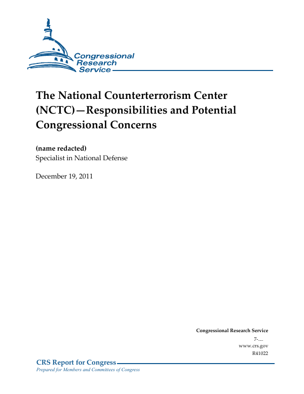 The National Counterterrorism Center (NCTC)—Responsibilities and ...