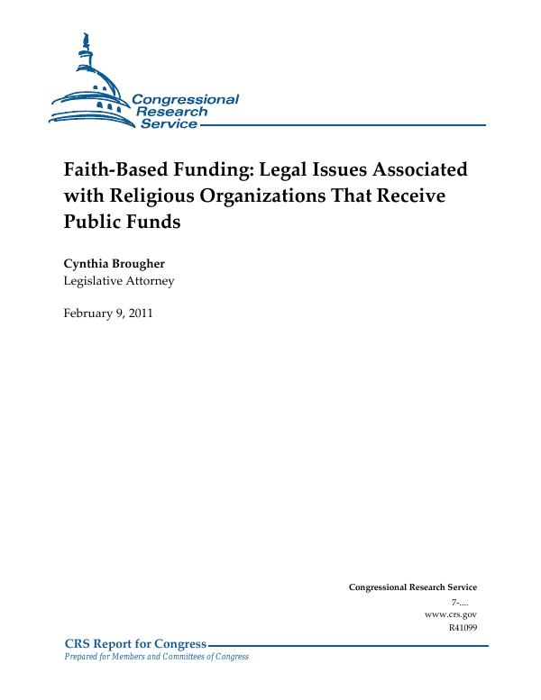 Faith-Based Funding: Legal Issues Associated with Religious ...