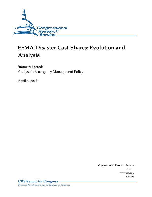 FEMA Disaster Cost-Shares: Evolution and Analysis - EveryCRSReport.com