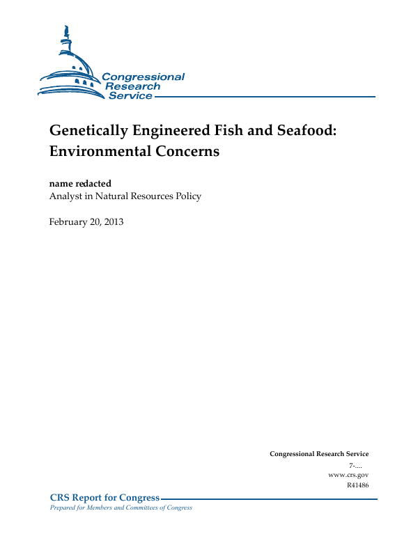 Genetically Engineered Fish and Seafood: Environmental Concerns ...