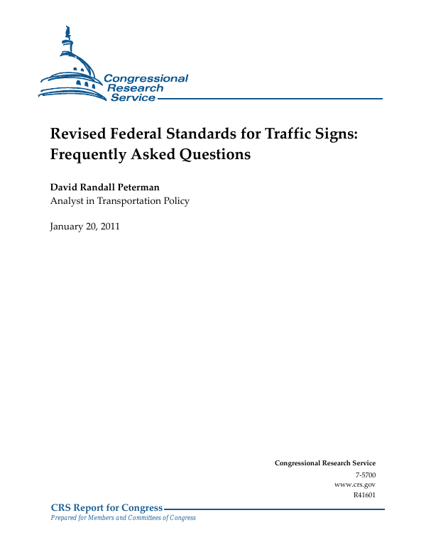 Revised Federal Standards for Traffic Signs: Frequently Asked Questions ...