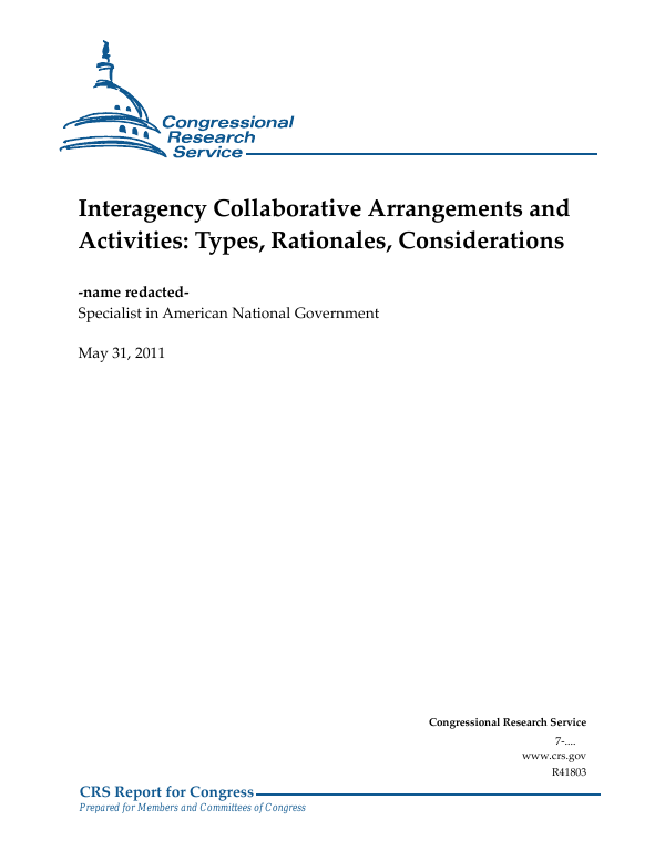 Interagency Collaborative Arrangements and Activities: Types ...