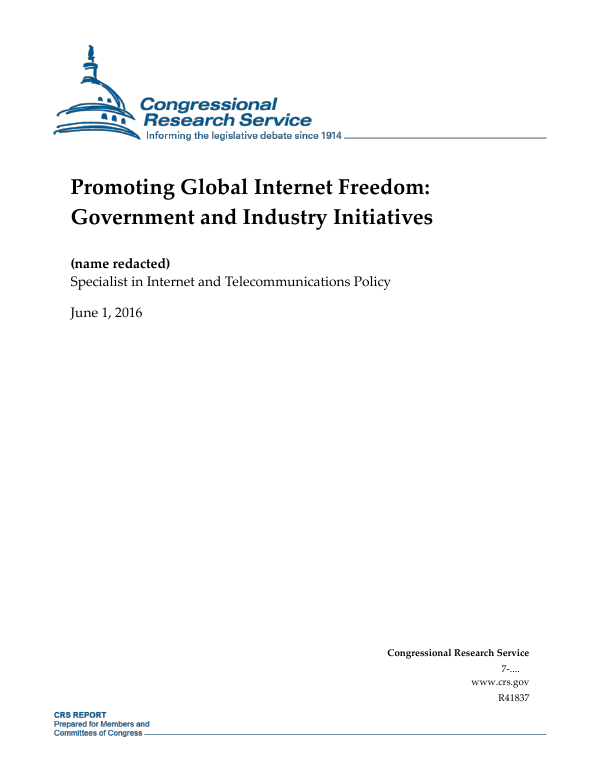 Promoting Global Internet Freedom: Government and Industry Initiatives ...