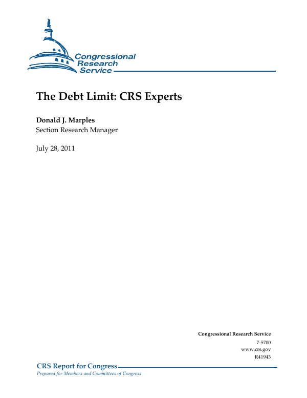 The Debt Limit: CRS Experts - EveryCRSReport.com