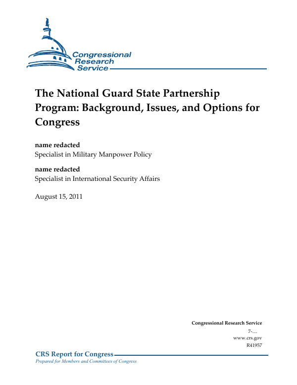 The National Guard State Partnership Program: Background, Issues, and ...