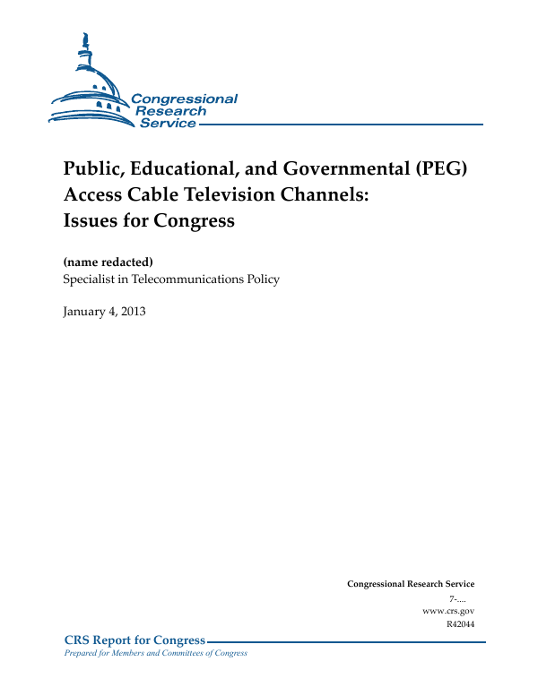 Public, Educational, and Governmental (PEG) Access Cable Television ...